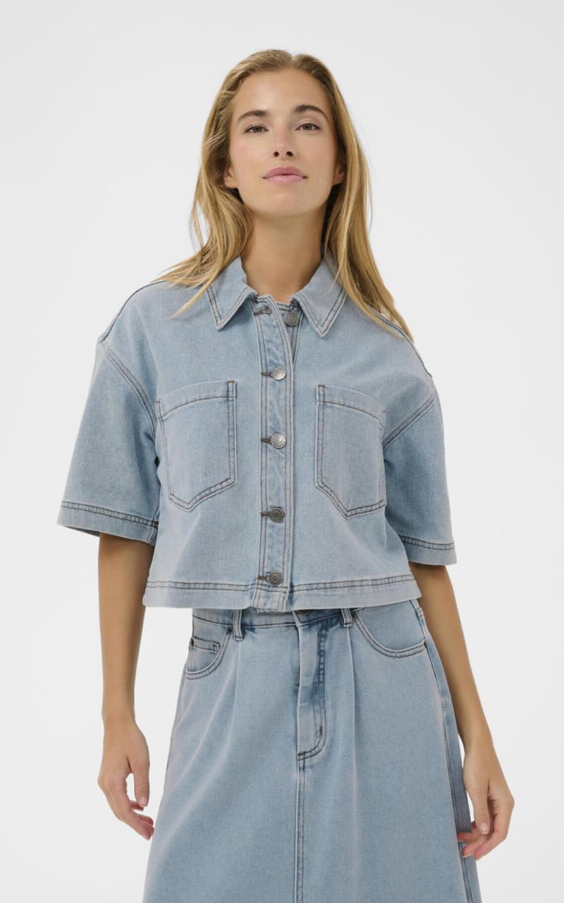 Kaffe- Minna Denim Shirt in Light Blue Wash | floc boutique