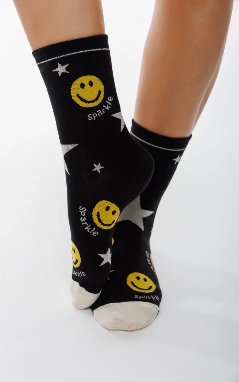 LimLim- Black Smiley Socks | floc boutique