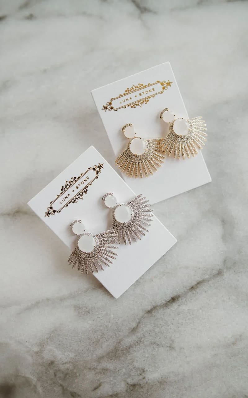 Luna and stone earrings store