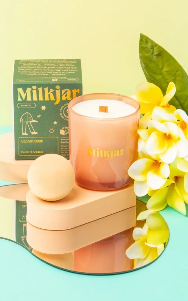 Milk Jar - Coconut Soy Wood Wick Candle in Garden State 8oz | floc boutique
